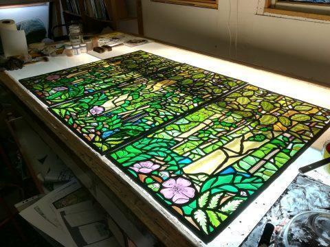 Stained Glass Triptych Window - Jonathan Lees Architects